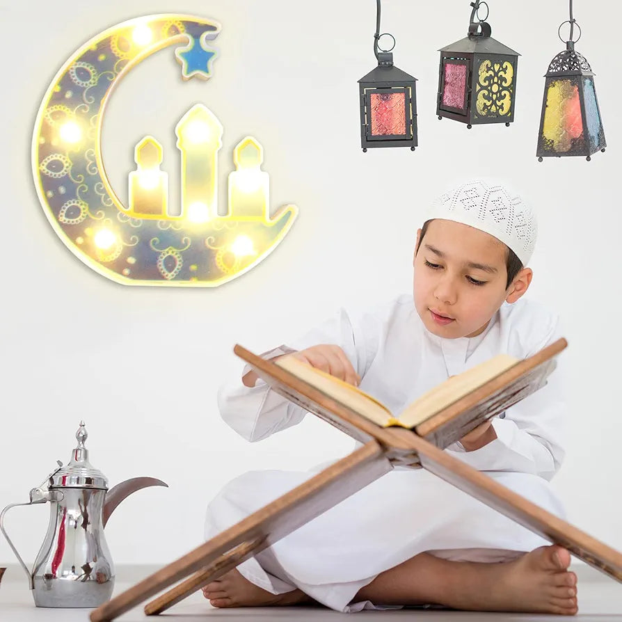 Ramadan Decor Ornament Moon LED Hanging Light for Ramzan Mubarak/EID M ...