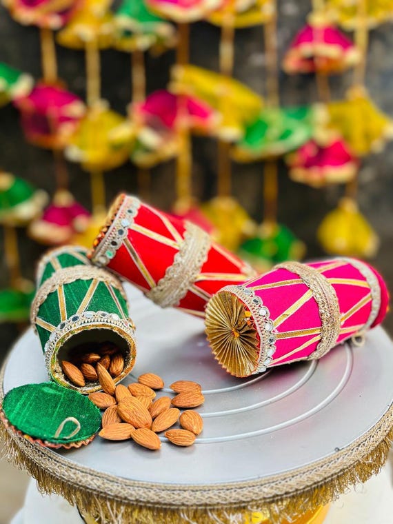 Dhol Box Favors Laddoo for Mehndi and Dholki Pakistani Shadi Wedding ...